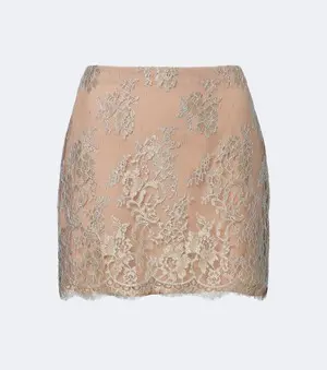 Valentino Garavani Lace Miniskirt - Beige
