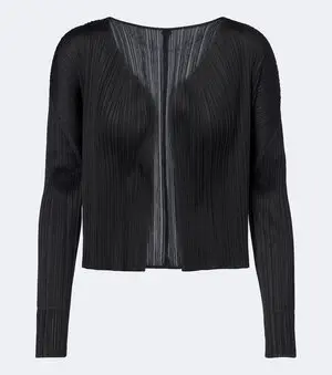 Issey Miyake Basics Pleated Cardigan - Black