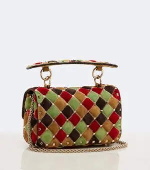Valentino Garavani Rockstud Small Suede Shoulder Bag