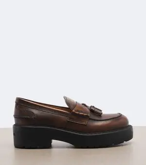 Miu Miu Leather Platform Loafers