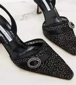 Manolo Blahnik Zutosli Embellished Slingback Pumps