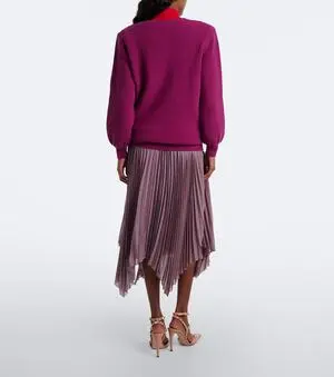 Valentino Garavani Asymmetric Plisse Georgette Midi Skirt