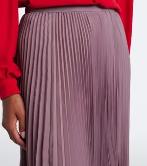 Valentino Garavani Asymmetric Plisse Georgette Midi Skirt