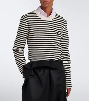 AMI Paris De Coeur Striped Cotton T-shirt