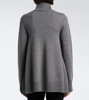 TOTEME Flared Wool Turtleneck Sweater