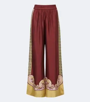 La DoubleJ Printed Silk Twill Palazzo Pants - Multicoloured