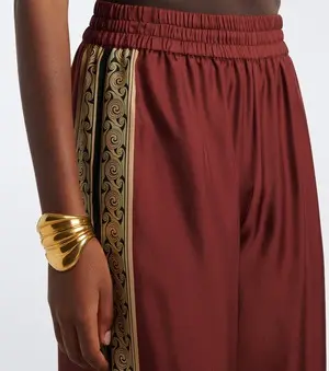 La DoubleJ Printed Silk Twill Palazzo Pants