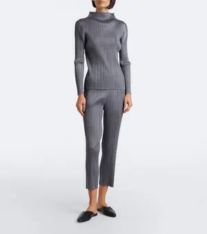 Issey Miyake Basics Cropped Pleated Slim Pants