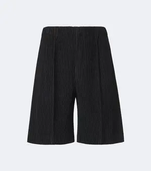 Issey Miyake Monthly Colors: August Pleated Bermuda Shorts - Black