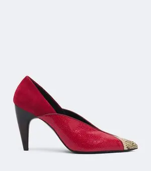 Isabel Marant Étoile Luza Suede-trimmed Snake-effect Leather Pumps
