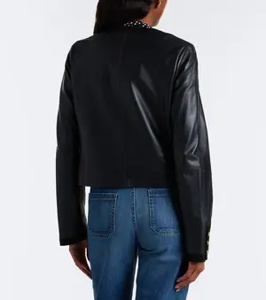 Vince Suede-trimmed Leather Jacket