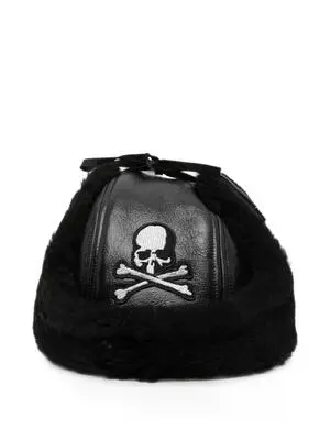 MASTERMIND WORLD Shearling-trim Leather Pilot Hat