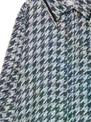 Dice Kayek Houndstooth Tassel-collar Silk Shirt