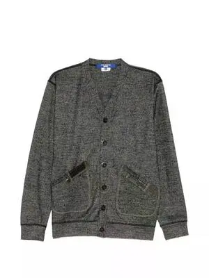 Junya Watanabe Patchwork-detail Button-up Cardigan - Grey