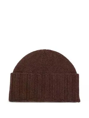 DRUMOHR Ribbed-knit Cashmere Beanie Hat - Brown