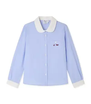 Bonpoint X Maison Kitsuné Cotton Embroidered Shirt - Blue