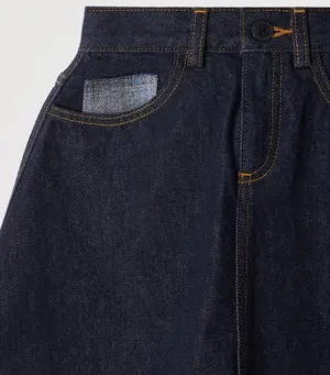 Bonpoint X Maison Kitsuné Embroidered Denim Mini Skirt