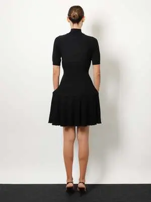 Alaïa Crinoline Wool Blend Short Dress