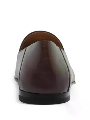 TOD'S Logo-plaque Calf Leather Loafers - Brown