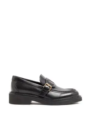 Valentino Garavani Vlogo Embossed Calfskin Moccasins