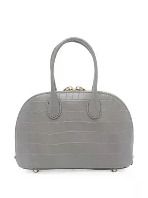 SELF-PORTRAIT Embossed Leather Handbag With Charms - Grey