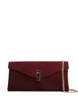 GIUSEPPE ZANOTTI Logo-plaque Chain-link Clutch Bag - Red