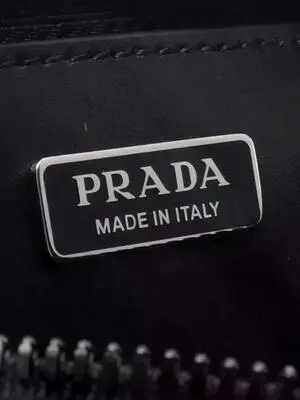 Prada Saffiano Trimmed Tessuto Crossbody Bag