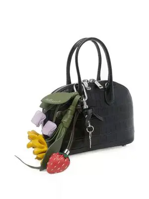 SELF-PORTRAIT Embossed Leather Handbag With Charms