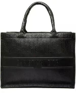 Dior 2019 Medium Oblique Embossed Leather Book Tote Bag