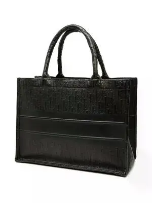 Dior 2019 Medium Oblique Embossed Leather Book Tote Bag