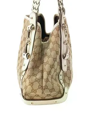 Gucci Small Gg Canvas Horsebit Pelham Shoulder Bag