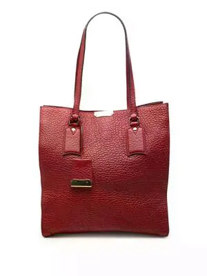 Burberry Grained Calfskin Heritage Woodbury Tote Bag - Red