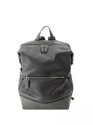FERRAGAMO Gancini Coated Canvas Trimmed Leather Backpack