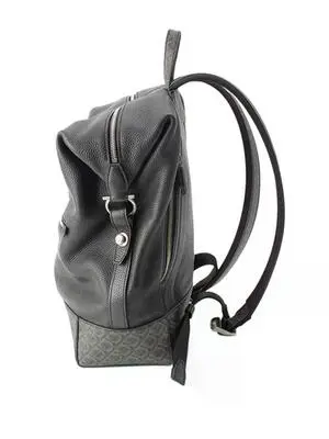 FERRAGAMO Gancini Coated Canvas Trimmed Leather Backpack