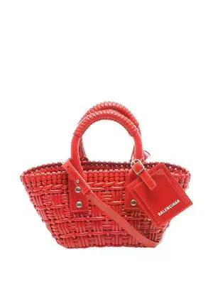 Balenciaga Faux Leather Bistro Panier Xxs Satchel - Red