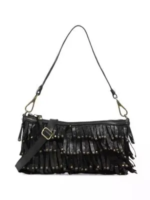CAMPOMAGGI Leather Clutch With Fringe And Studs