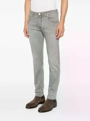 Jacob Cohen Logo-patch Cropped Slim-fit Jeans