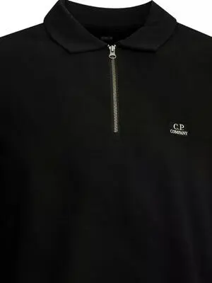 C.P. COMPANY Stretch Piquet Long Sleeve Zip Polo