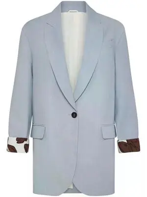 Brunello Cucinelli Single-breasted Blazer With Contrasting Cuffs