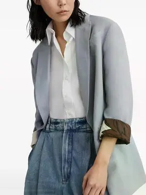 Brunello Cucinelli Single-breasted Blazer With Contrasting Cuffs