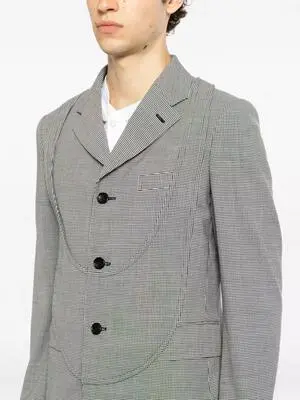 Comme Des Garçons Houndstooth-pattern Panelled Jacket