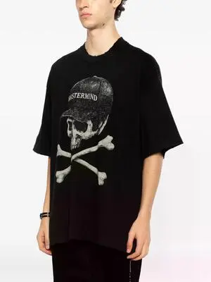 MASTERMIND WORLD Distressed-effect Logo-print T-shirt