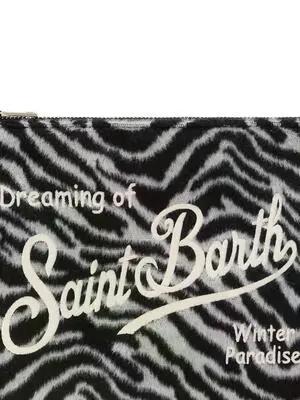MC2 SAINT BARTH Zebra-print Embroidered Shoulder Bag