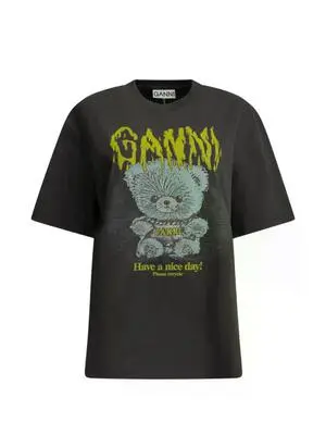 GANNI Bear Print T-shirt - Grey