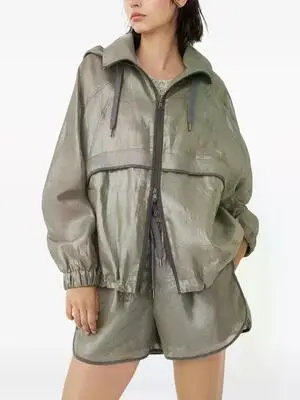 Brunello Cucinelli Metallic Cotton Track Jacket