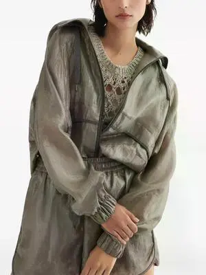 Brunello Cucinelli Metallic Cotton Track Jacket