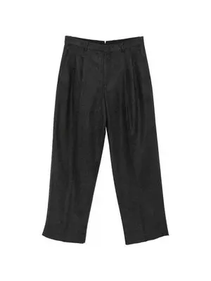 Emporio Armani Pleated Wide-leg Trousers - Grey