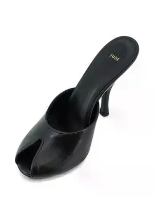 JUDE Date Mule Leather Peep-toe Sandals