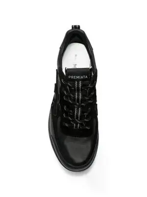 Premiata Nous Panelled Leather Sneakers