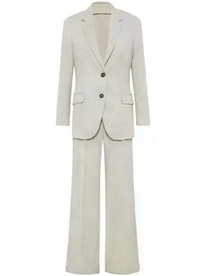 Brunello Cucinelli Notched-lapels Single-breasted Suit - Neutrals
